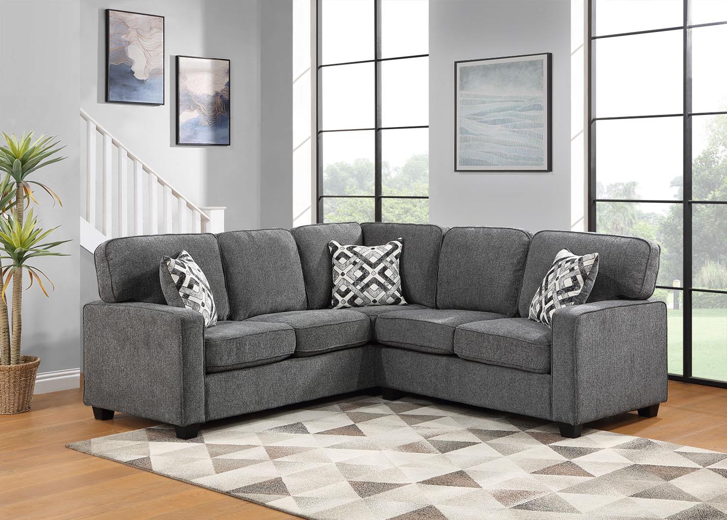 Waylen Grey Fabric Sectional – Furniture Mart